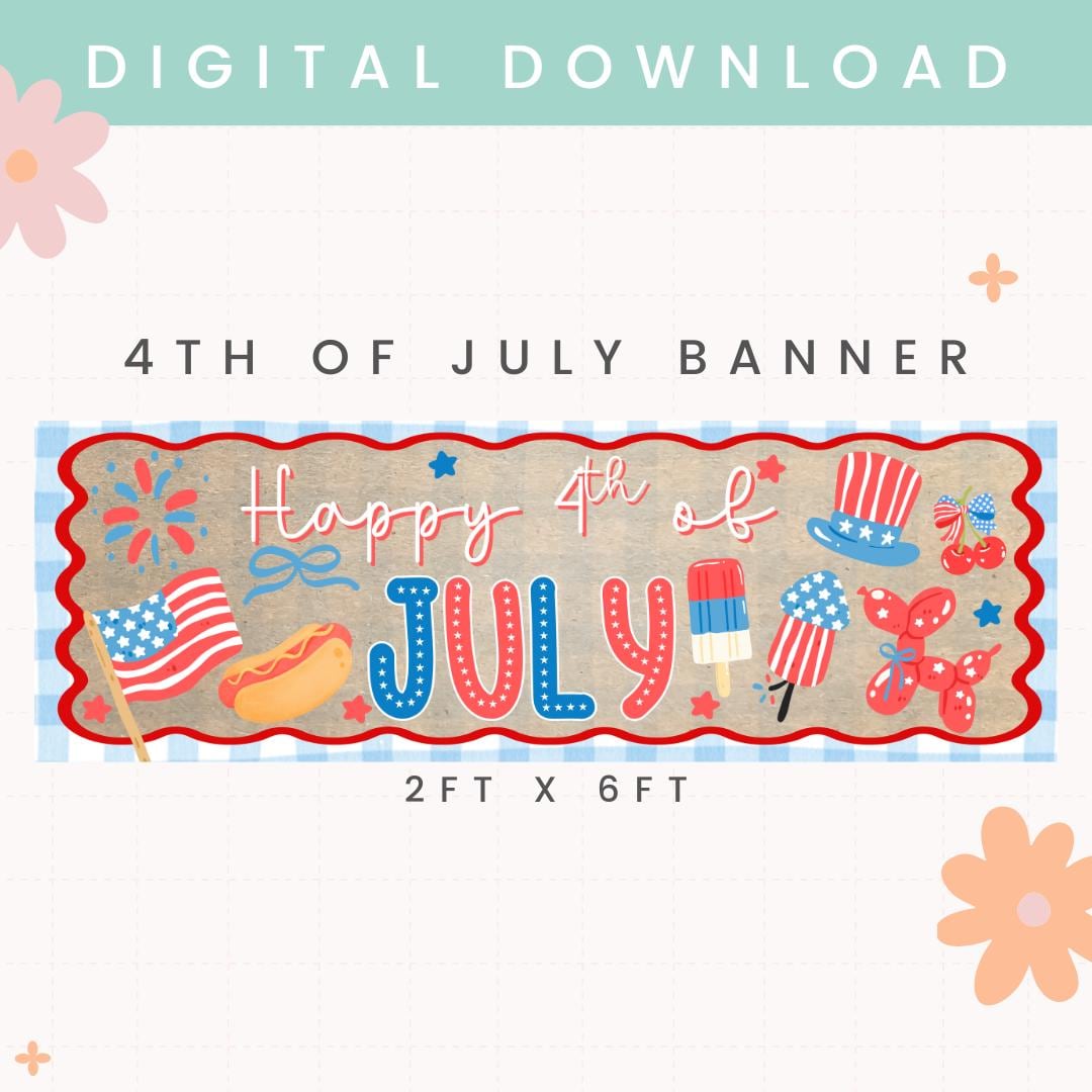 4th of July Banner | Banner PNG | Independence Day Banner | Painted ...