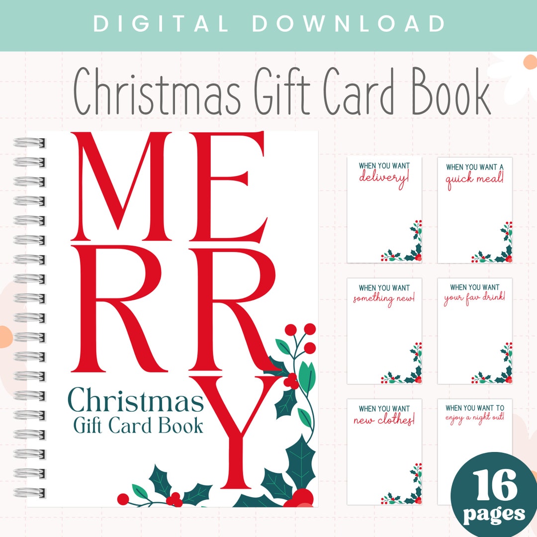 Printable Merry Christmas Gift Card Book | Christmas Gift Card Holder ...