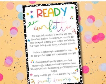 Printable Night Before School Jitter Glitter Letter - Etsy