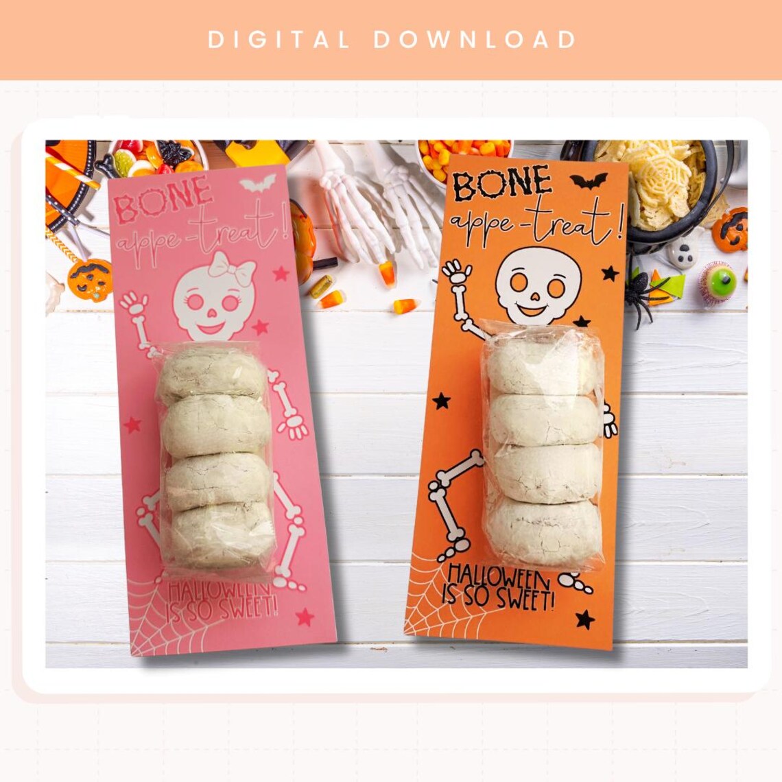 Skeleton Donut Card | Printable Halloween Donut Skeleton Card ...