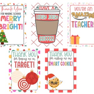 Printable Christmas Teacher Gift Card Holder School Staff Principal ...