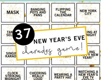 New Year's Eve Printable Charades Cards - Family Charades Game Cards ...