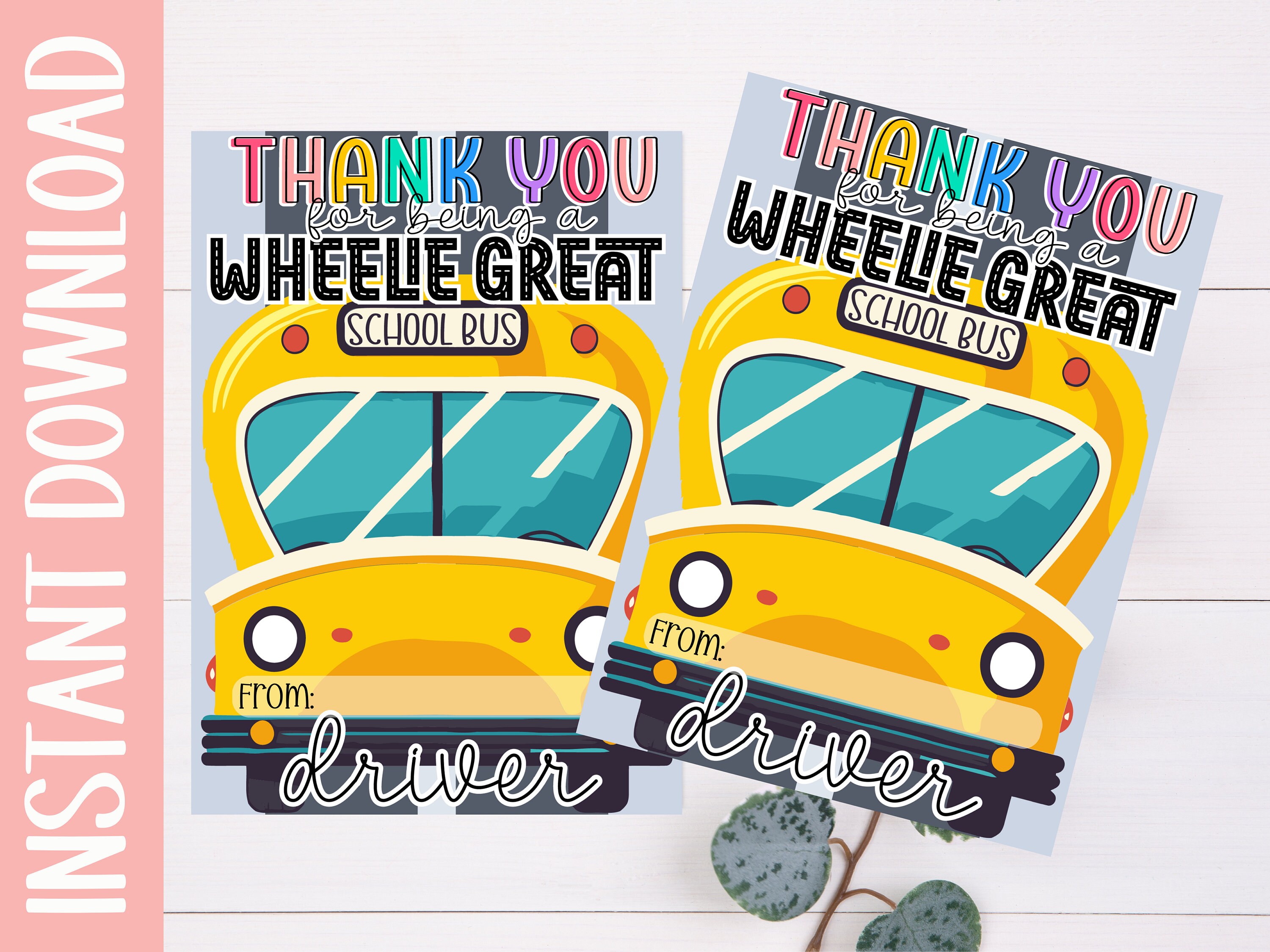 Printable School Bus Driver Gift Card Holder School Bus - Etsy