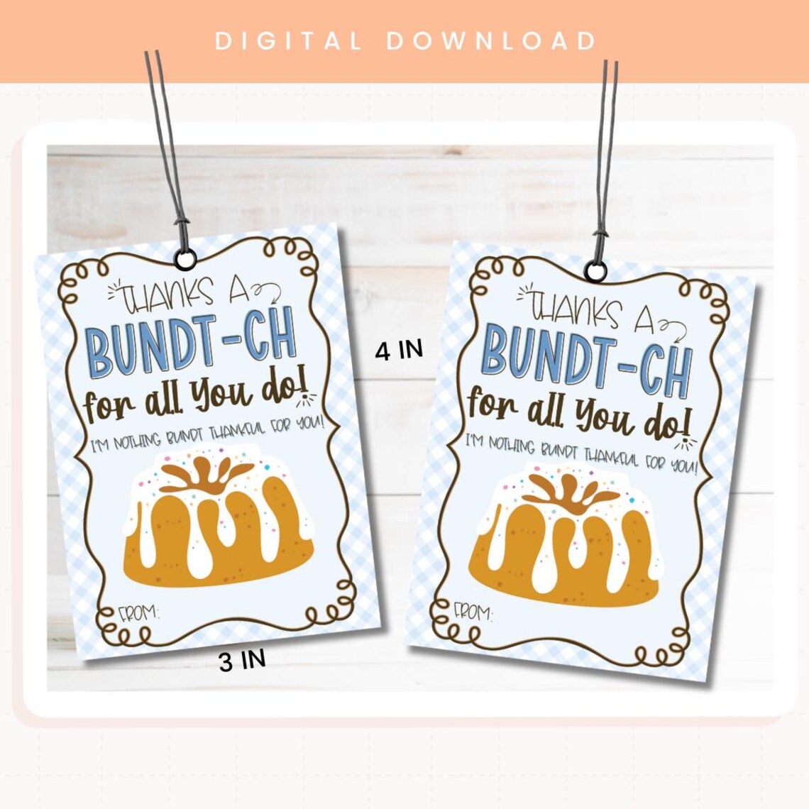 Printable Bundt Cake Gift Tags | Teacher Appreciation Week ...