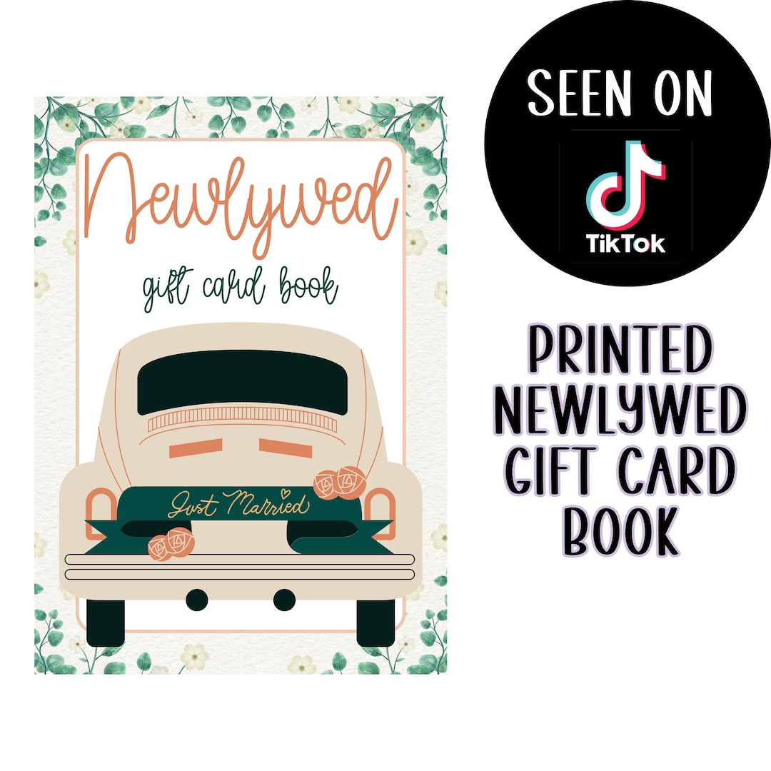 Printed Newlywed Gift Card Book | Bridal Shower Gifts | Honeymoon Gifts ...