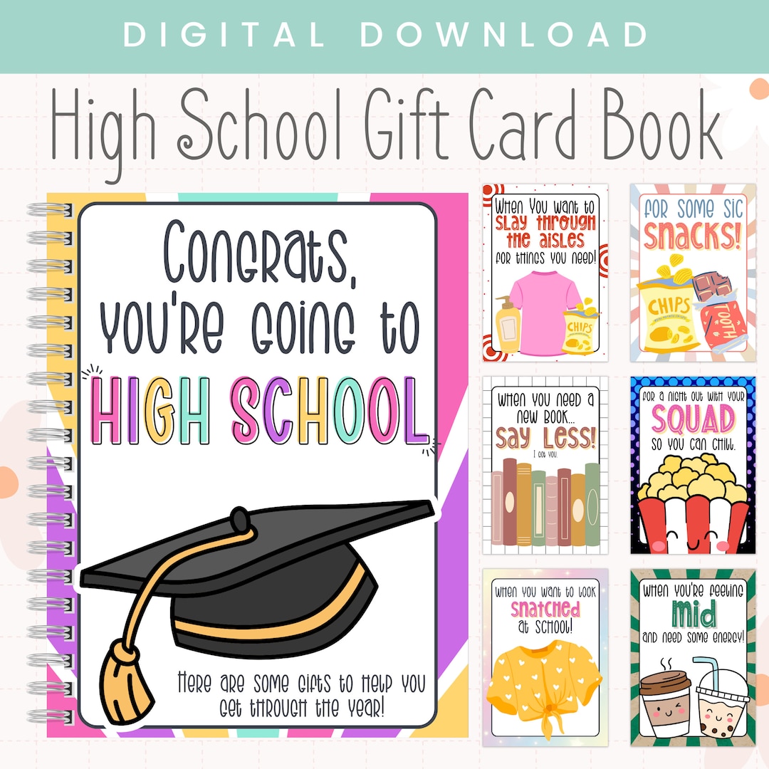 Printable Funny High School Gift Card Book | High School Gift Card ...