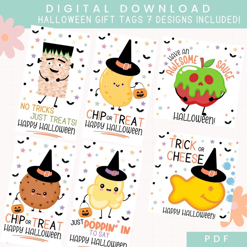 Halloween Treat Gift Tag Bundle | Poppin by to Say Happy Halloween ...