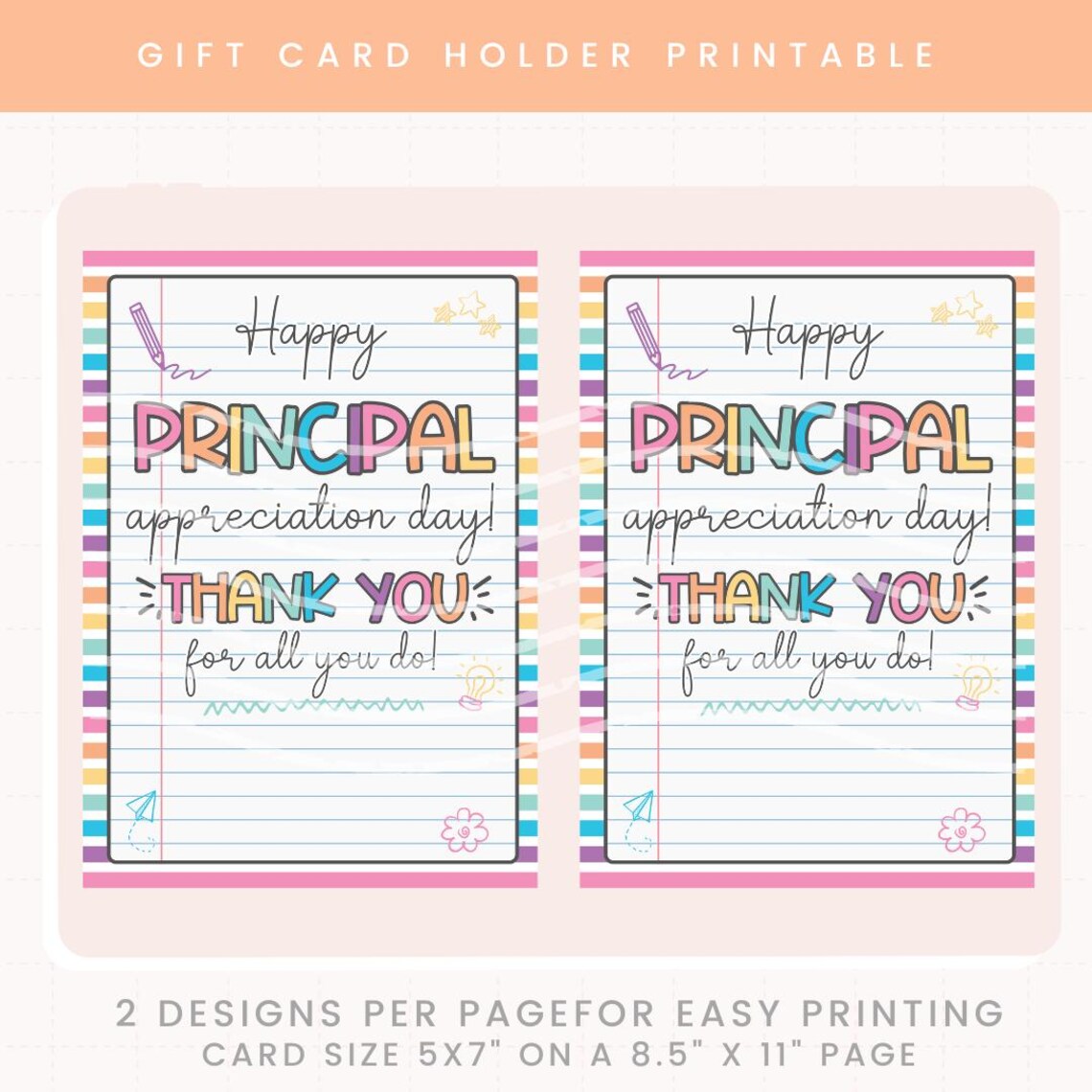 Printable Principal Appreciation Gift Card Holder | Principal ...