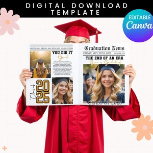 Graduation Newspaper Template | Grad Newspaper Template | Canva ...