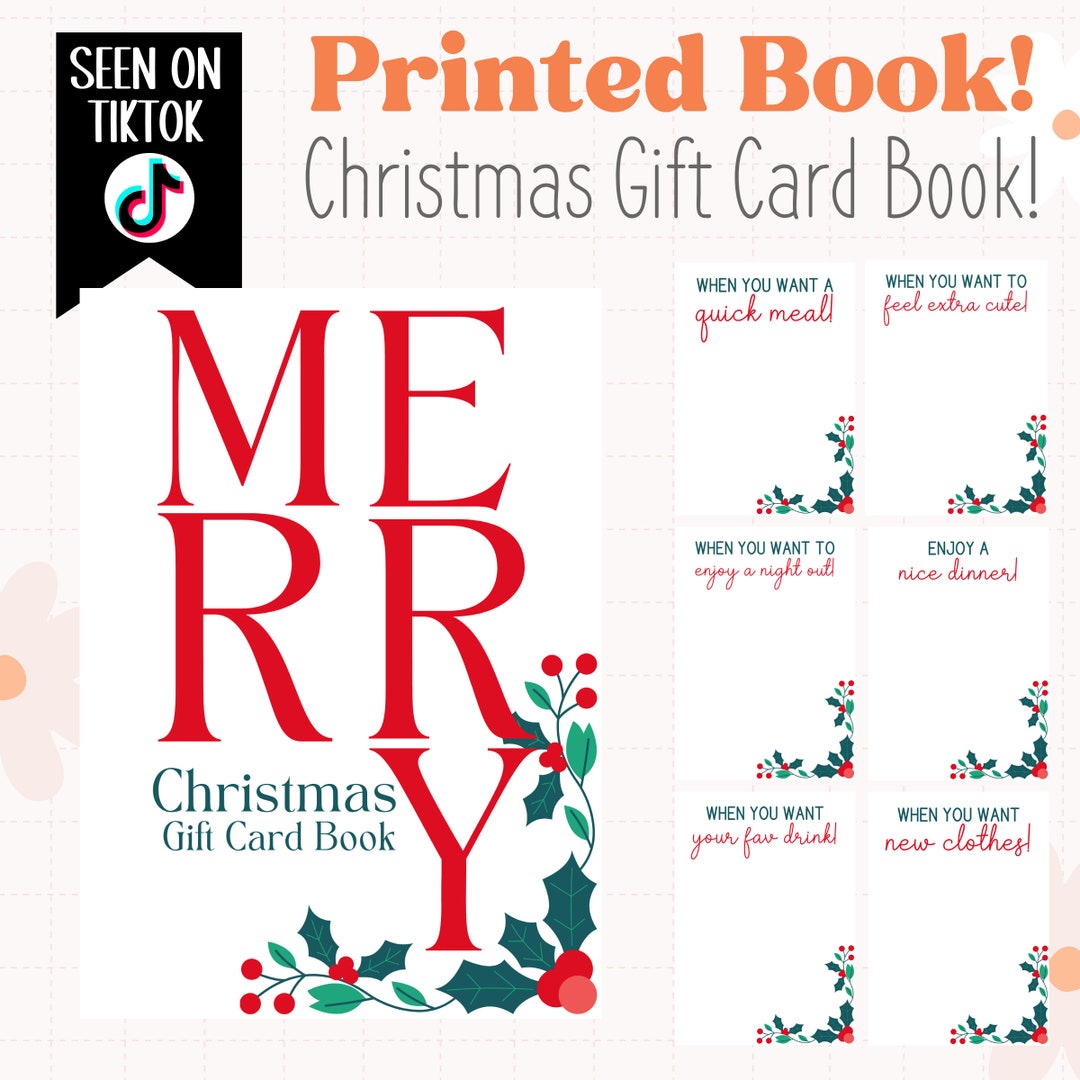 Printed Merry Christmas Gift Card Book | Christmas Gift Card Holder ...