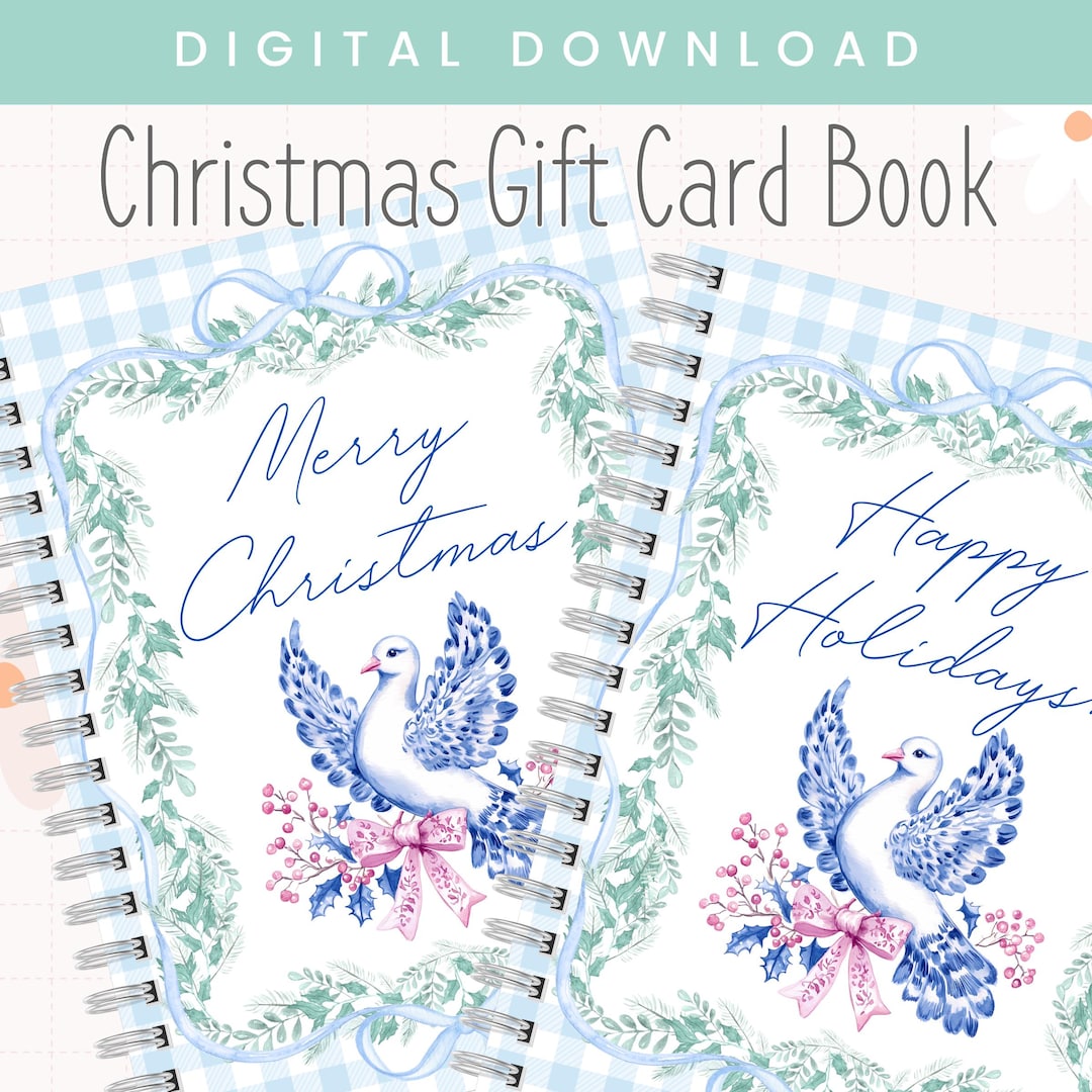 Printable Merry Christmas Gift Card Book | Christmas Gift Card Holder ...