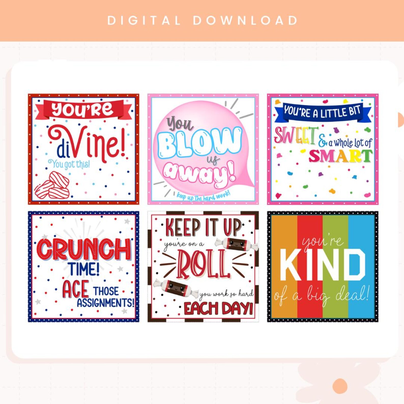 Printable 42 College Finals Gift Tags | College Care Package | Finals ...