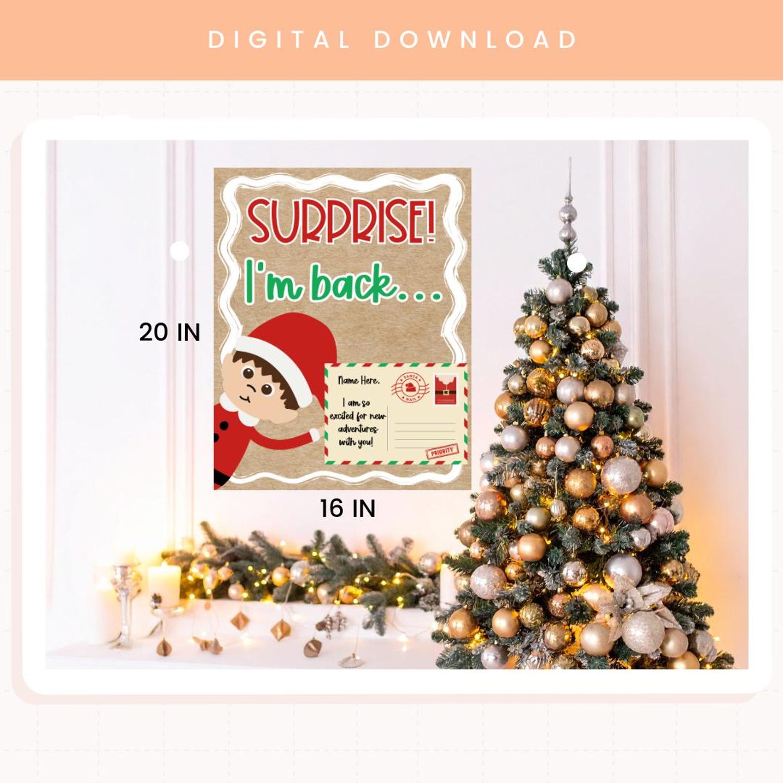 Welcome Elf Banner Template Bundle | Editable Canva Banner | Christmas ...