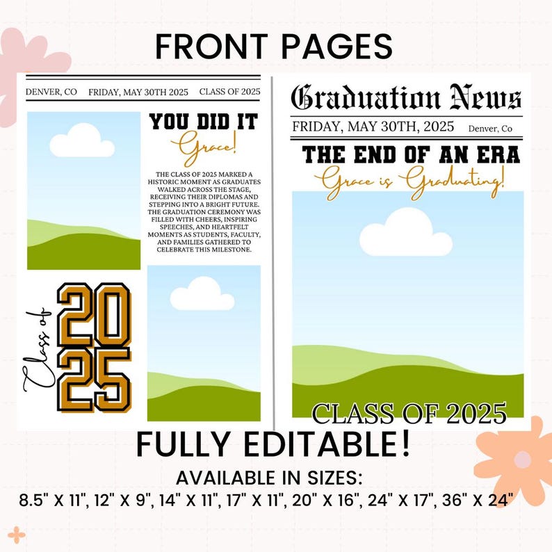 Graduation Newspaper Template | Grad Newspaper Template | Canva ...