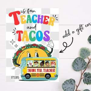 T is for Teachers and Tacos Gift Card Holder | Teacher Appreciation ...