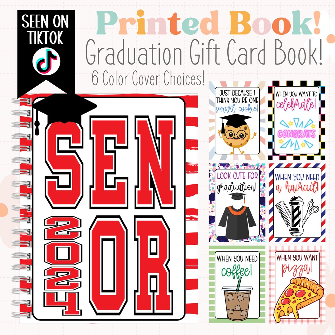 Printed Graduation Gift Card Book College Care Package High School ...