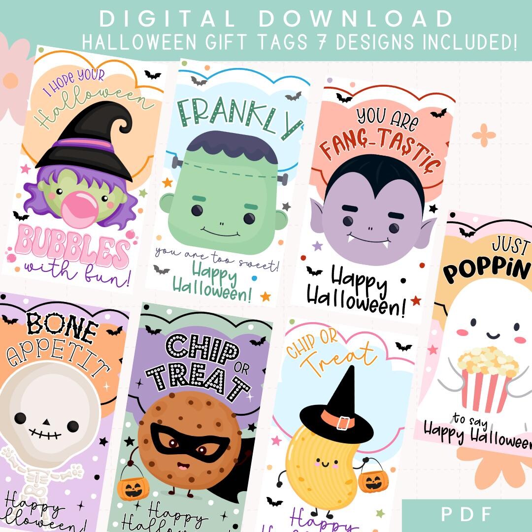 Halloween Treat Gift Tag Bundle | Poppin by to Say Happy Halloween ...