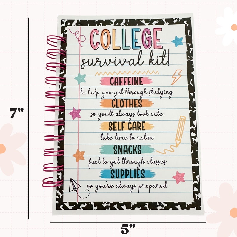 Printed Rainbow College Survival Kit Gift Card Book | College Care ...