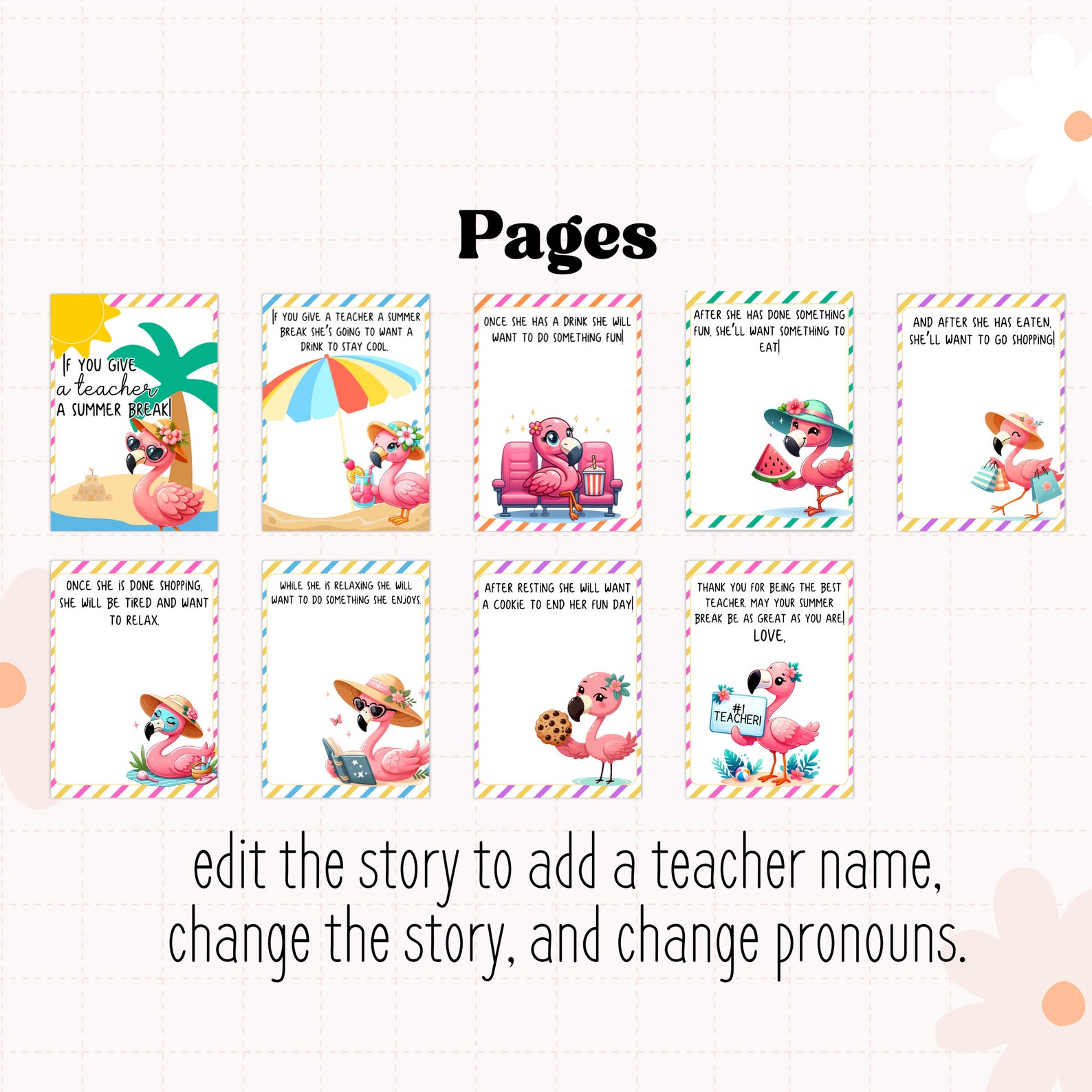 Printable Editable in Canva If You Give A Teacher A Cookie Gift Book ...