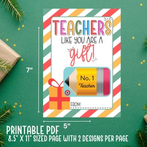 Printable Teacher Christmas Gift Card Holder | Christmas Gift Card ...