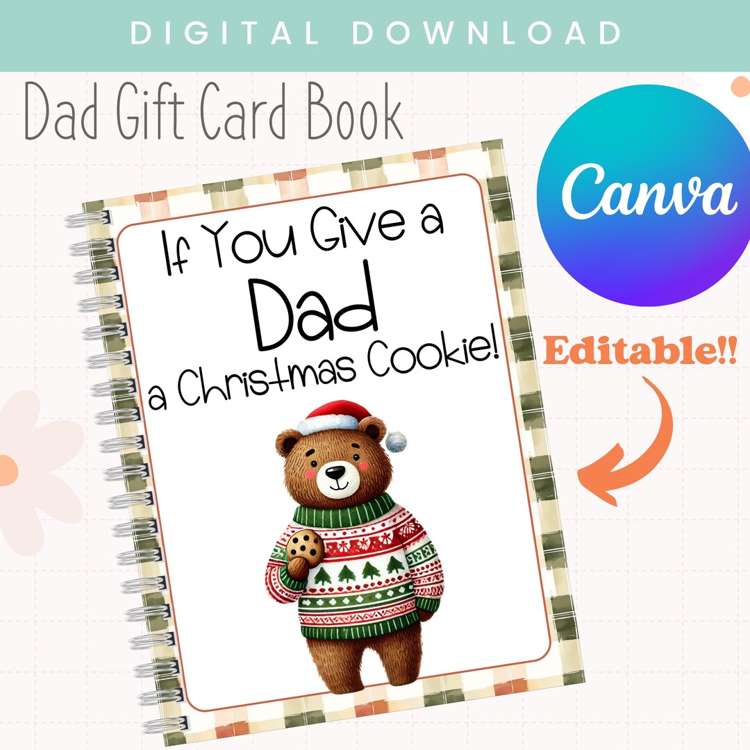 Printable If You Give A Dad A Cookie Gift Card Book | Dad Christmas ...