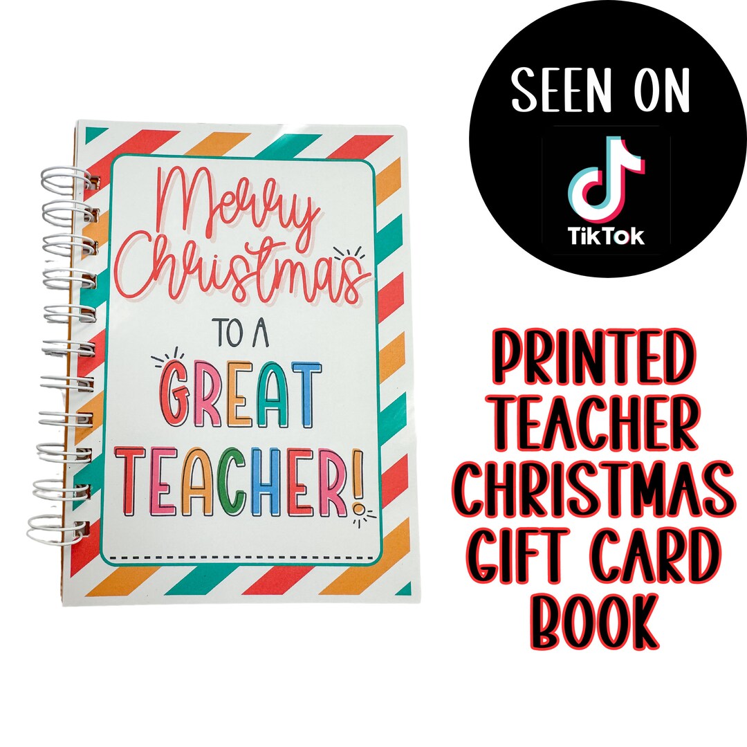 Printed Teacher Gift Card Book School Staff Principal Appreciation ...