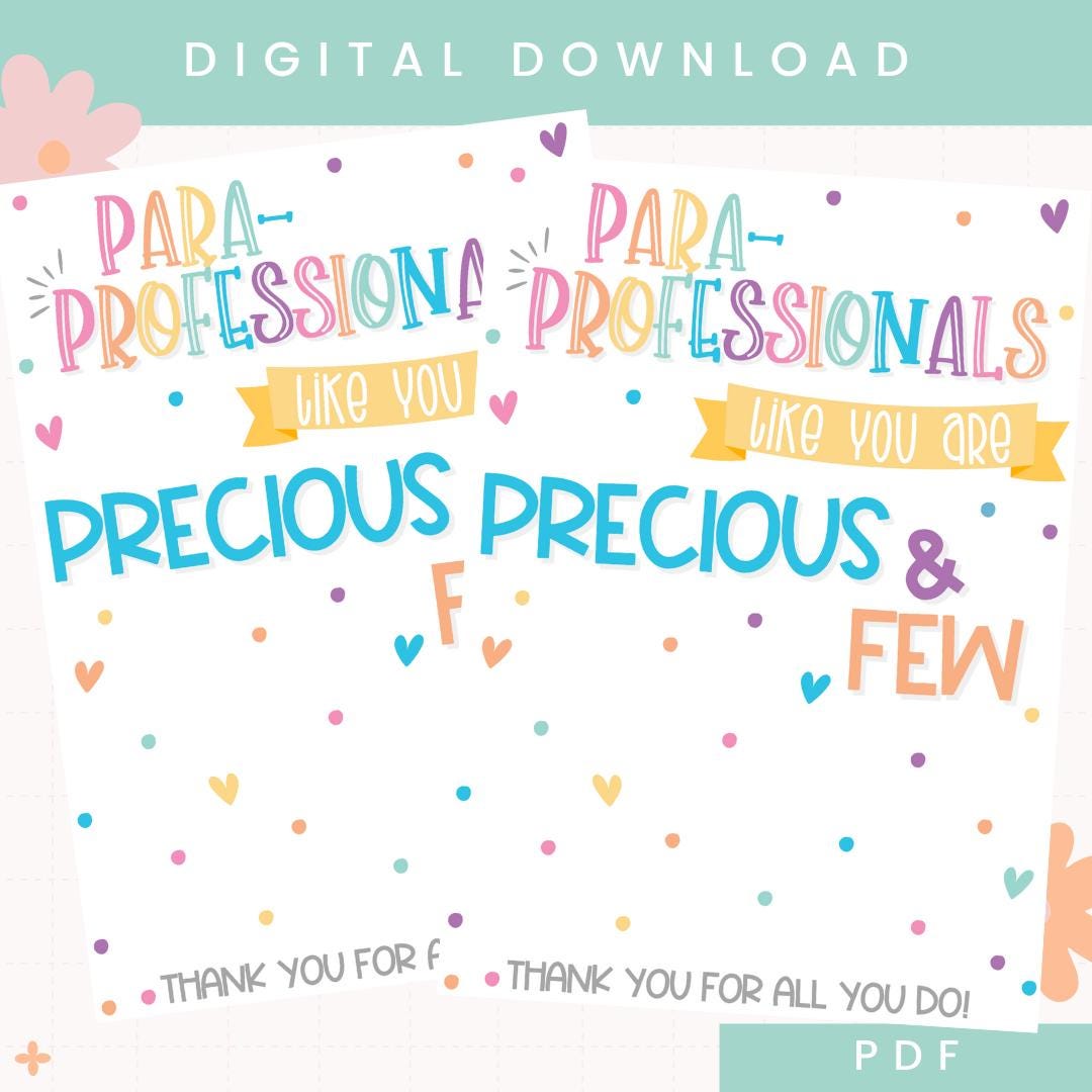 Printable Paraprofessional Appreciation Gift Card Holder | Para ...