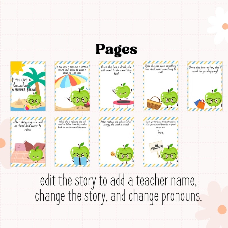 Printable Editable in Canva If You Give A Teacher A Cookie Gift Book ...