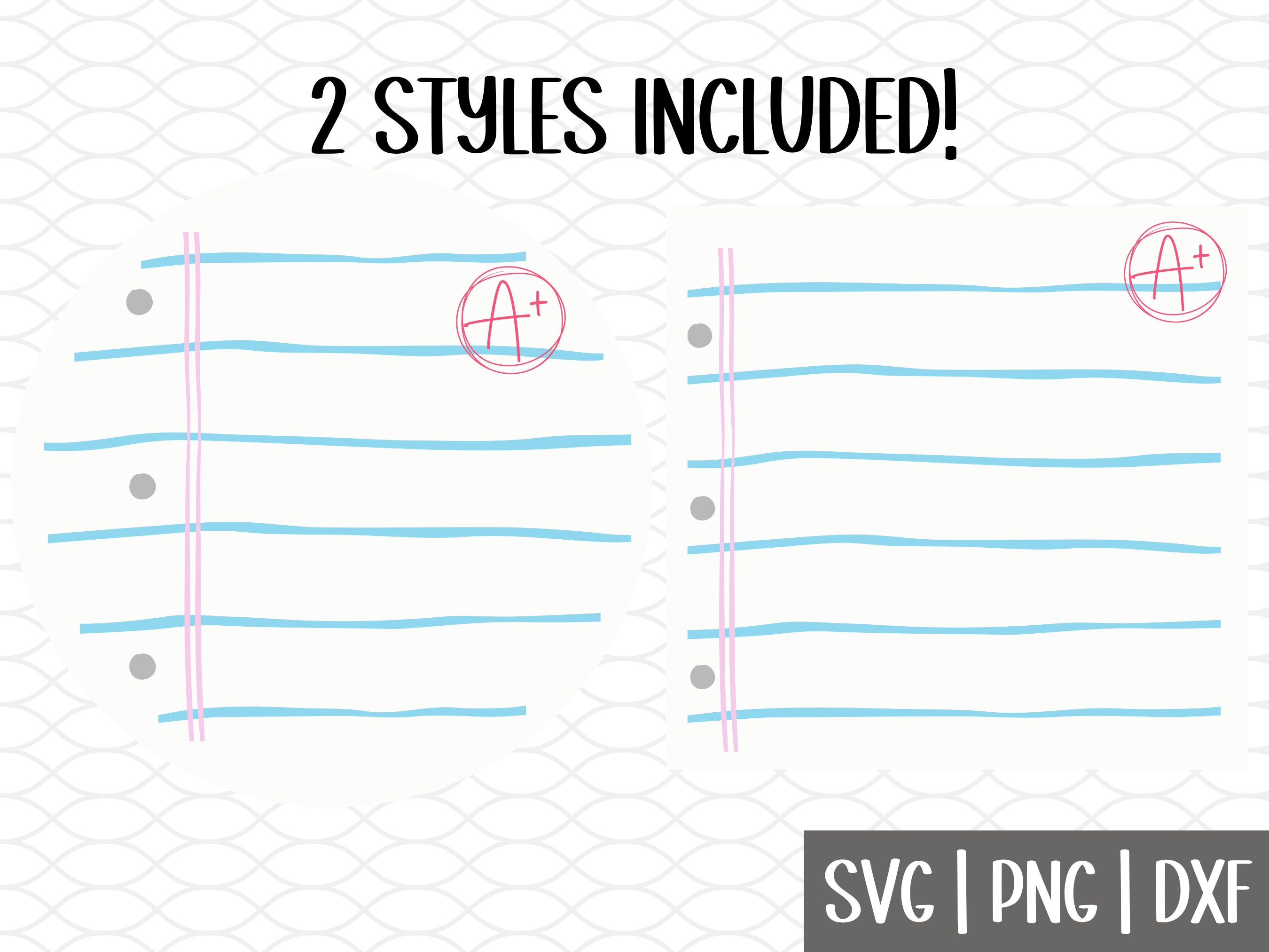 Teacher Notebook Page SVG Teacher Lined Paper Ornament SVG - Etsy