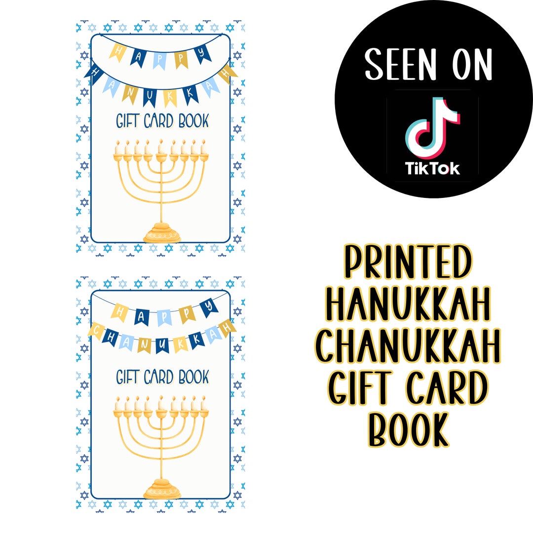 Printed Happy Hanukkah Gift Card Book | 8 Nights of Hanukkah Gifts ...