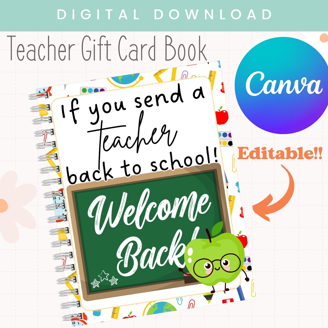 Printable Editable in Canva If You Give A Teacher A Cookie Gift Book ...