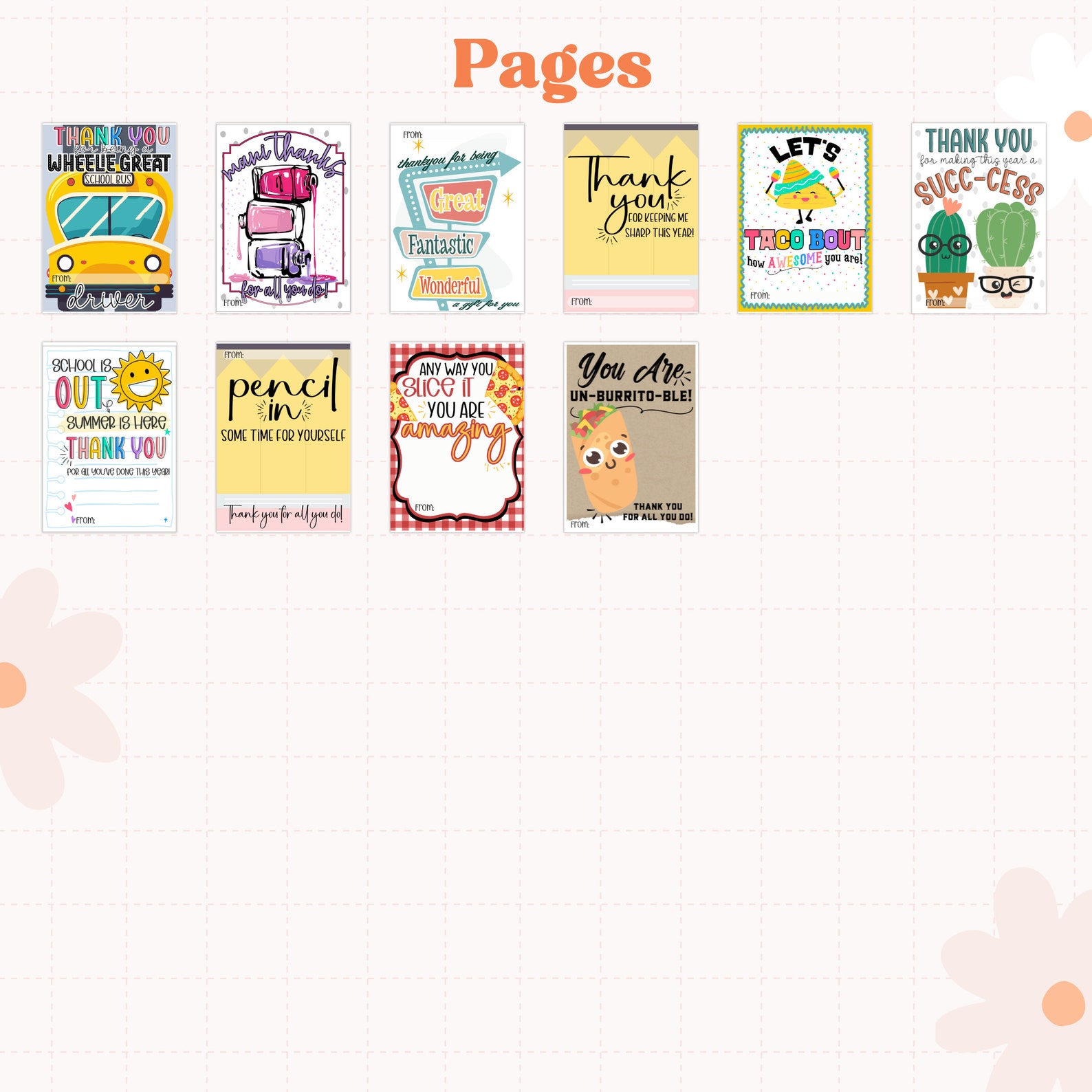 Printable Teacher Gift Card Holder Bundle | Teacher Appreciation Gift ...
