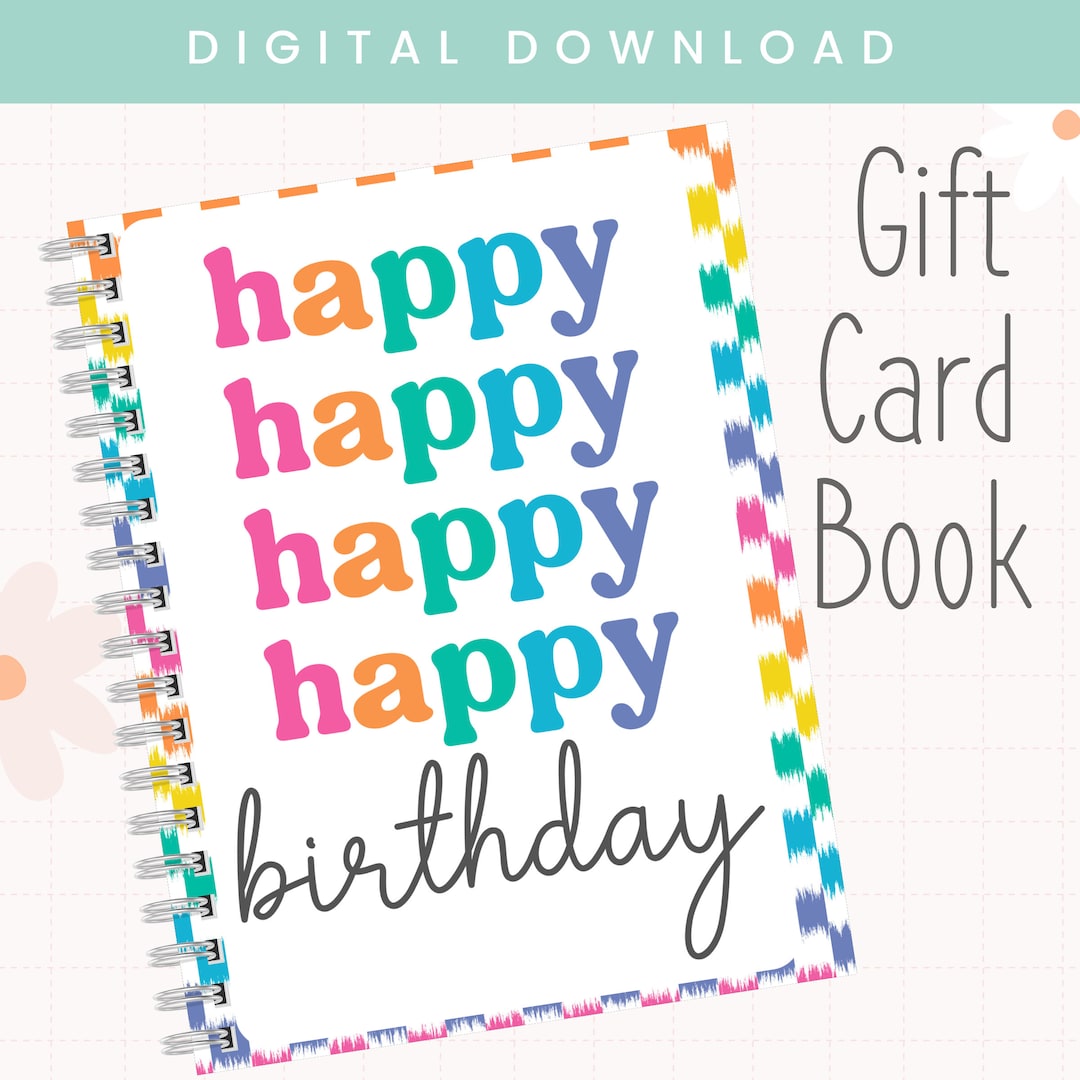 Printable Happy Birthday Gift Card Book | Teen Gift Card Book | Adult ...