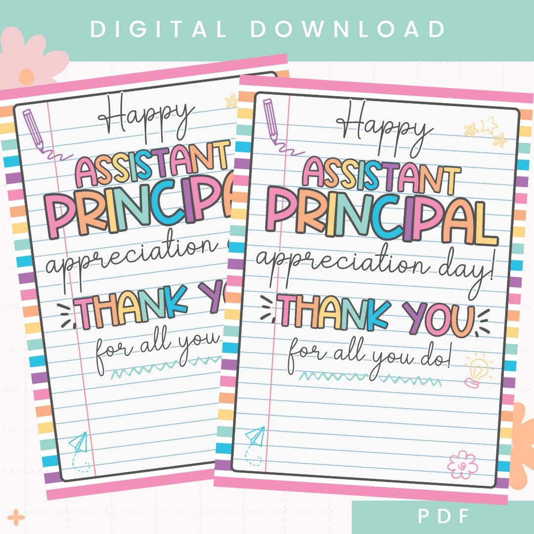 Printable Assistant Principal Appreciation Gift Card Holder | Assistant ...