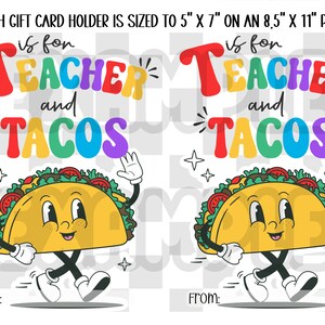 T is for Teachers and Tacos Gift Card Holder | Teacher Appreciation ...
