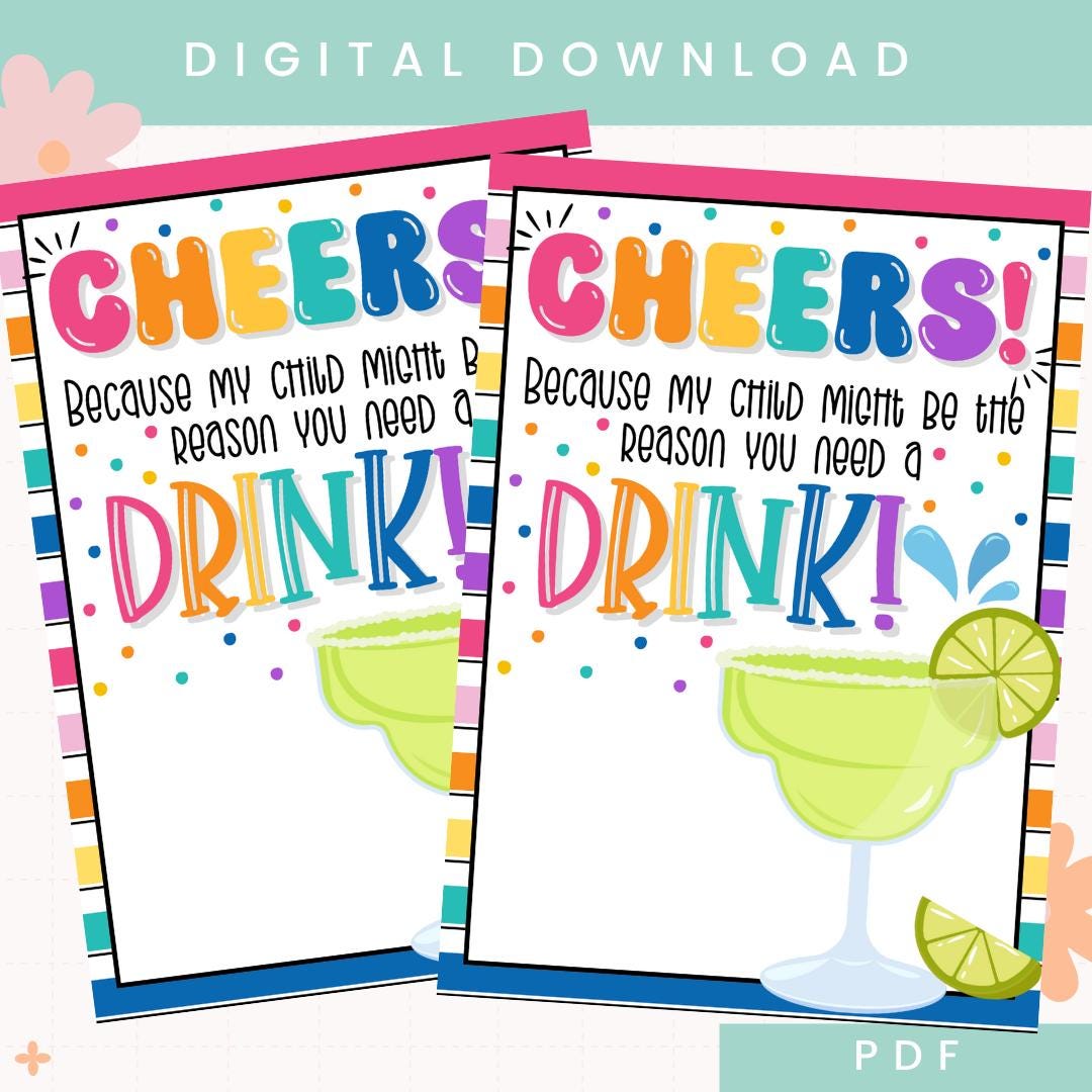 Printable Drink Teacher Appreciation Gift Card Holder | Teacher ...