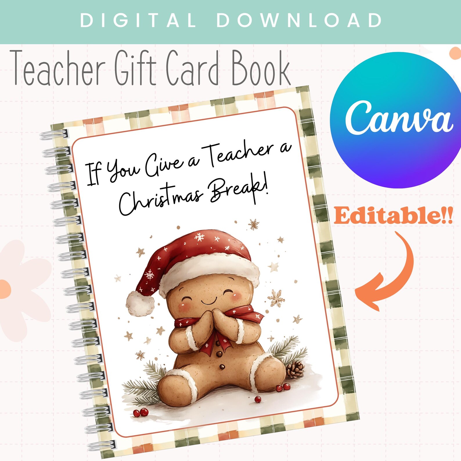 Printable Christmas If You Give A Teacher A Cookie Summer Gift Book ...