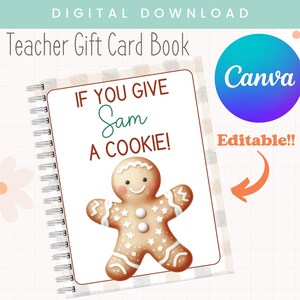 Printable Christmas If You Give A Cookie Gift Card Book | Teacher ...