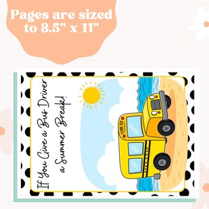 Printable If You Give a Bus Driver a Summer Break | Bus Driver Gifts ...