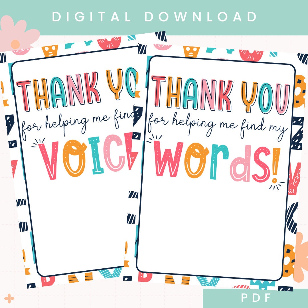 Printable Speech Therapist Gift Card Holder | Speech Teacher Thank You ...