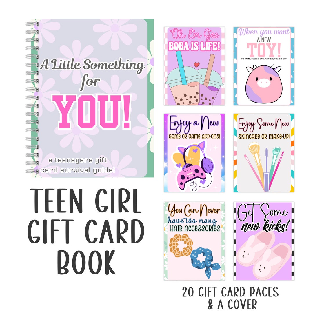 Printable Teen Girl Gift Card Book | Teenage Girl Birthday Gift | Girl ...