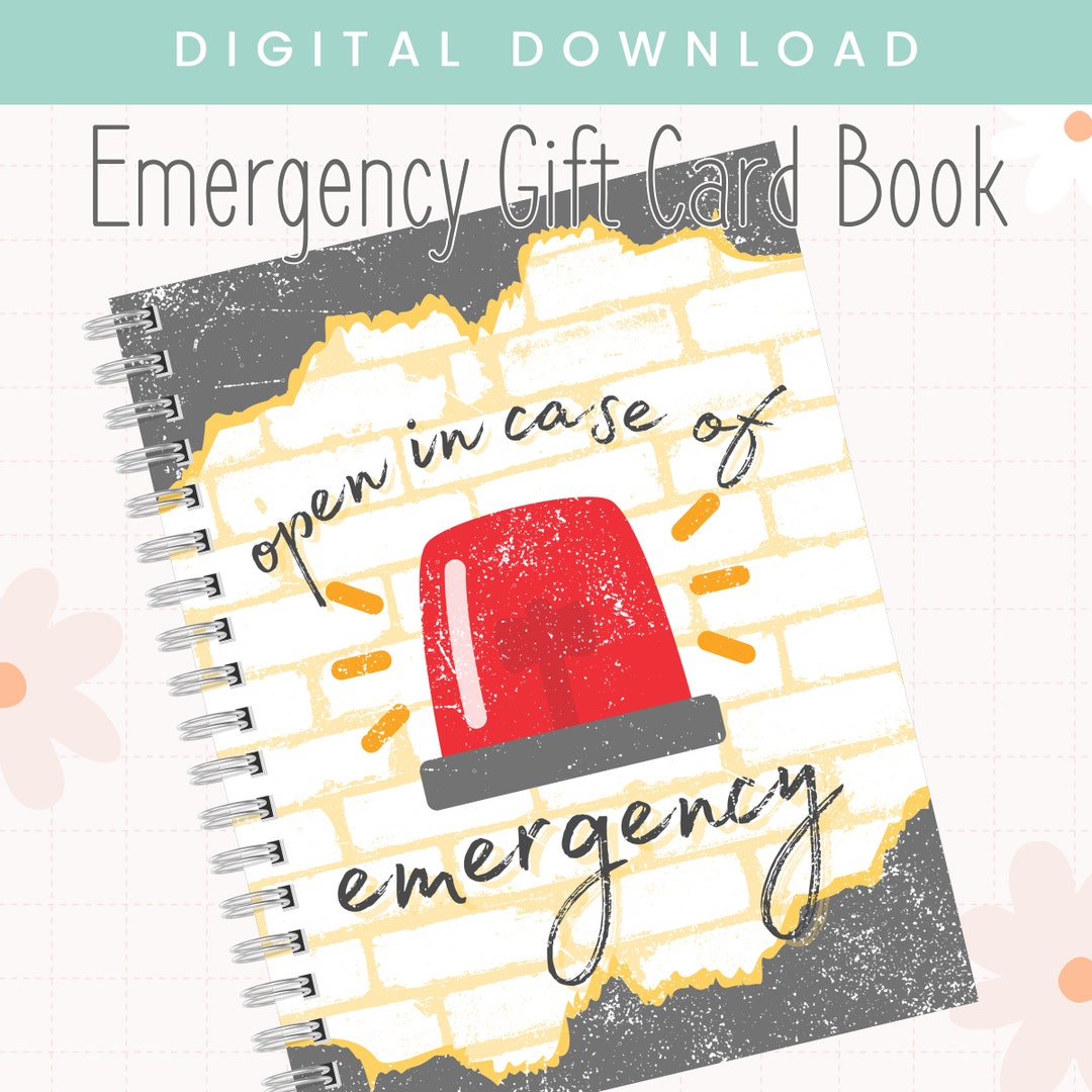Printable in Case of Emergency Gift Card Book | Get Well Soon ...