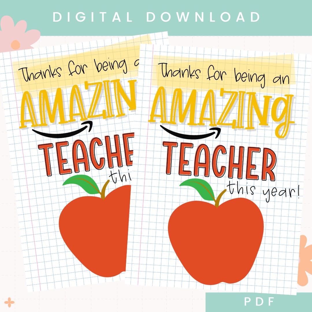 Printable Teacher Thank You Gift Card Holder | Teacher Appreciation ...