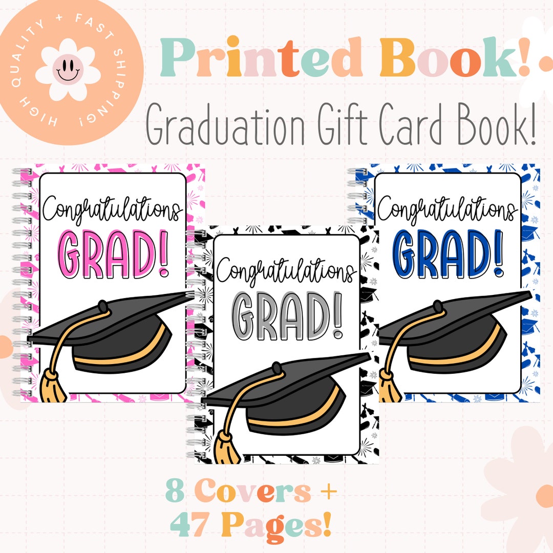 Printed Graduation Gift Card Book | College Care Package | High School ...