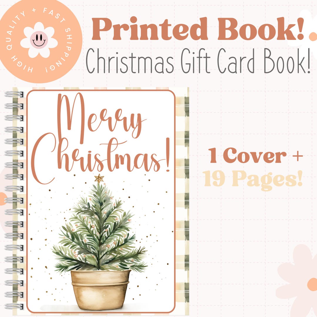 Printed Merry Christmas Gift Card Book | Christmas Gift Card Holder ...