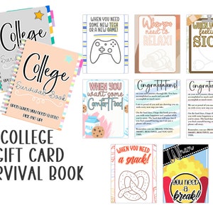 Printed College Survival Gift Card Book College Care Package High ...
