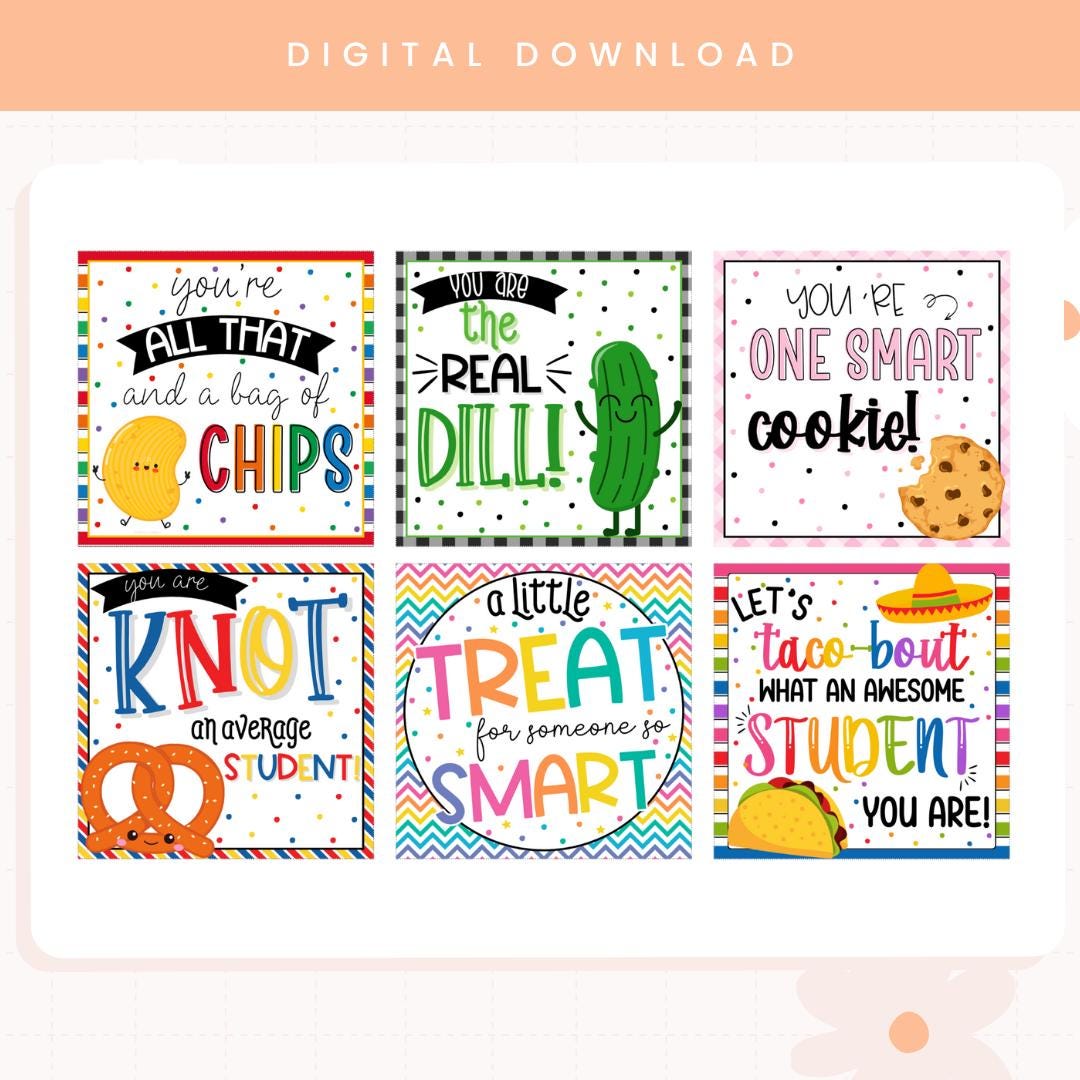 Printable 42 College Finals Gift Tags | College Care Package | Finals ...