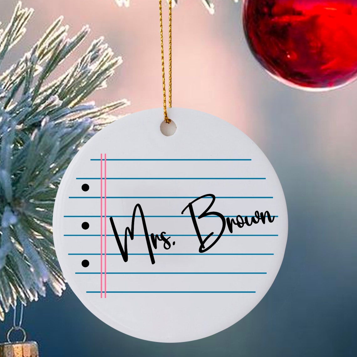 Teacher Lined Paper Ornament SVG Teacher Ornament SVG - Etsy