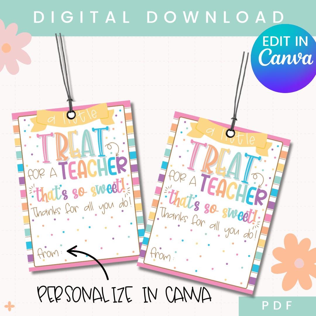 Printable Teacher Gift Tags | Teacher Appreciation Week | Teacher Sweet ...