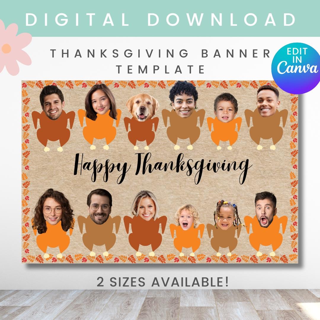 Thanksgiving Banner | Friendsgiving Banner | Cousinsgiving Poster ...